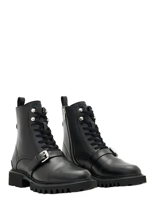 ALLSAINTS Tori Buckle Ankle Boots - Black/dull