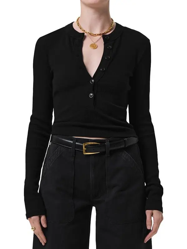 Citizens Of Humanity Varra Henley Tee - Black