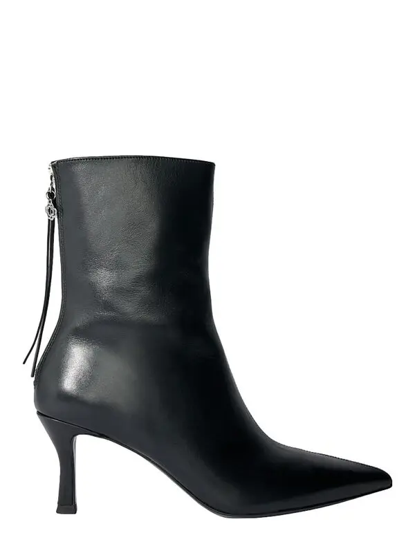 Maje Faymon Pointed Toe Mid Heel Booties - Black