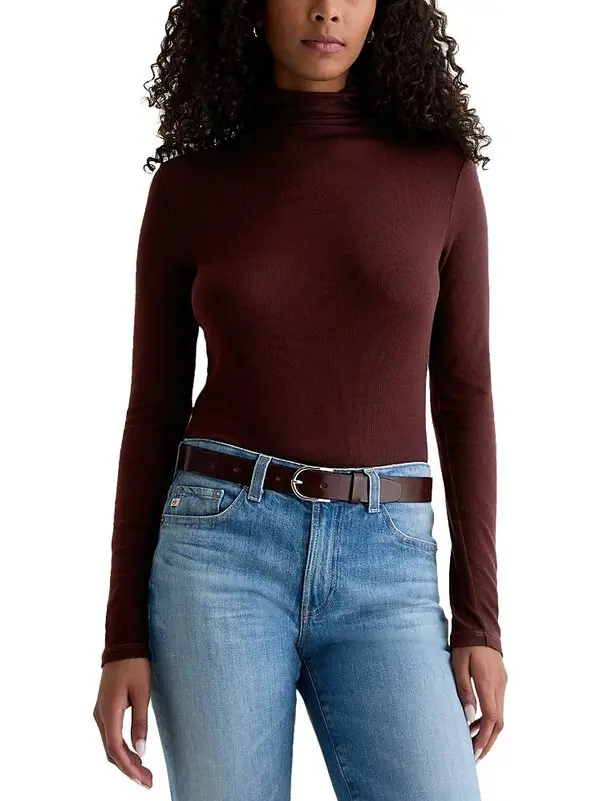 Ag The Chels Long Sleeve Turtleneck - Coffee Bean