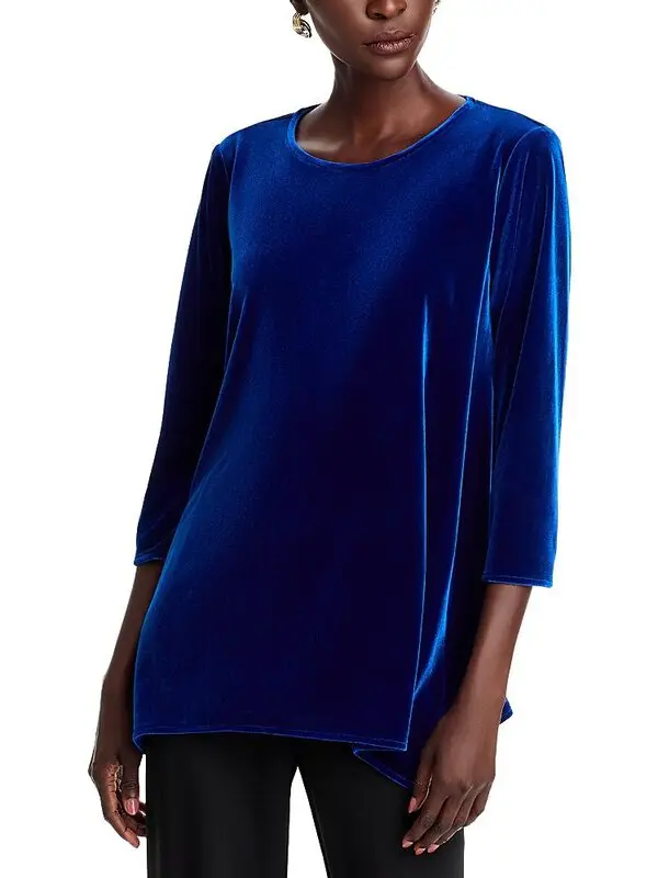 Caroline Rose Velvet Swing Top - Sapphire