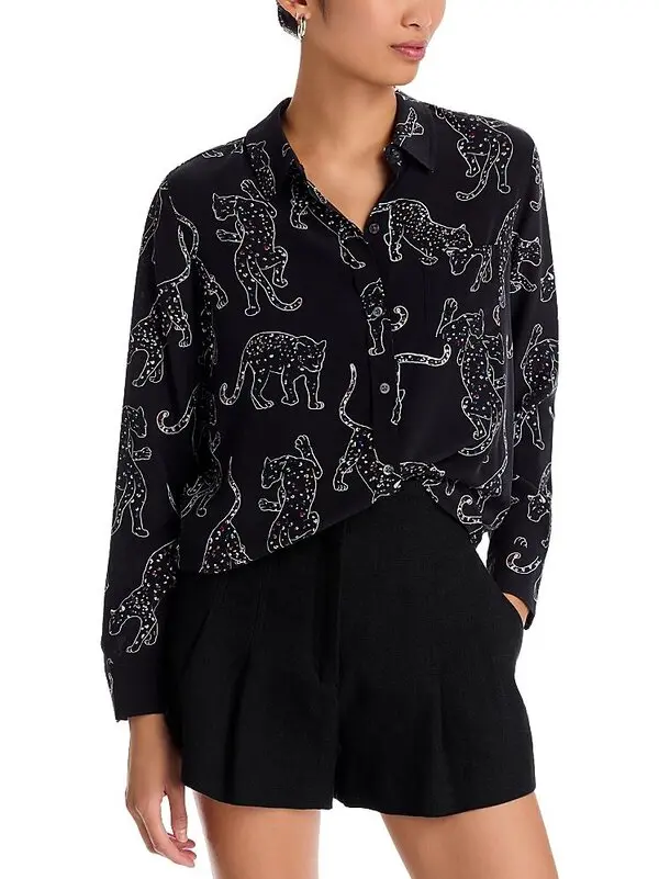 Rails Kate Silk Blouse - Black Jaguar