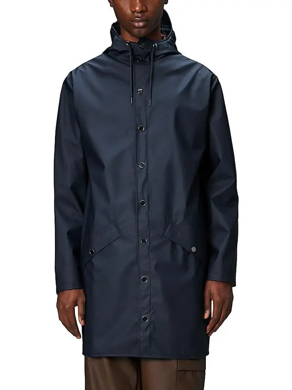 Rains Waterproof Long Rain Jacket - Navy
