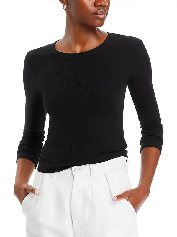 LESET Kelly Ribbed Tee - Black