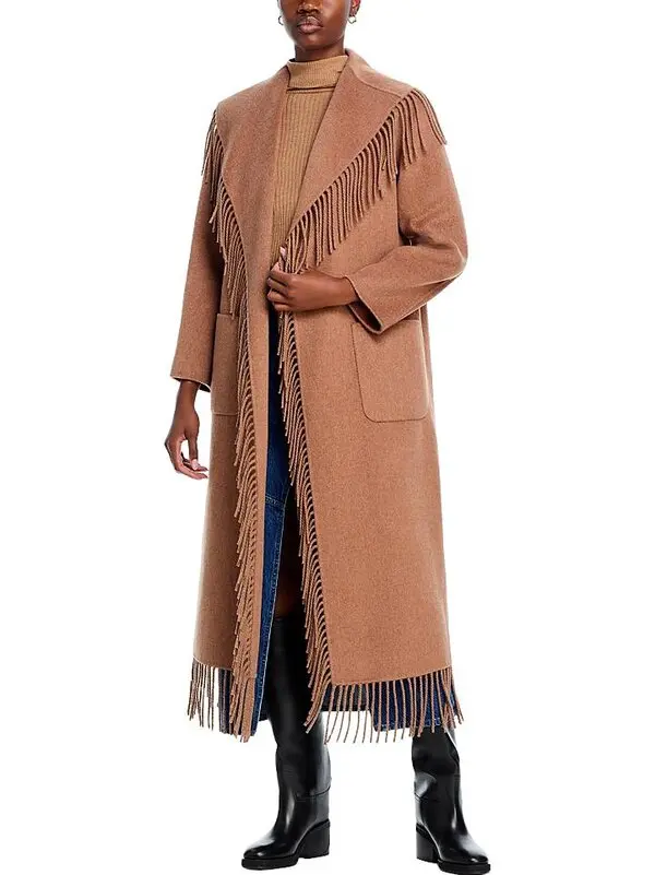 Simkhai Carrie Fringe Coat - Camel