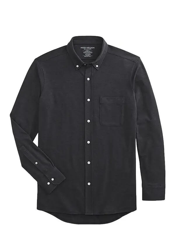 Mack Weldon Silver Supima Cotton Blend Button Down Shirt - True Black