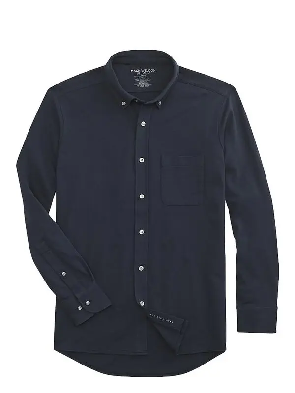 Mack Weldon Silver Supima Cotton Blend Button Down Shirt - True Navy