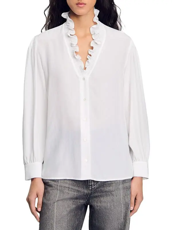 Sandro Li Silk Shirt - White