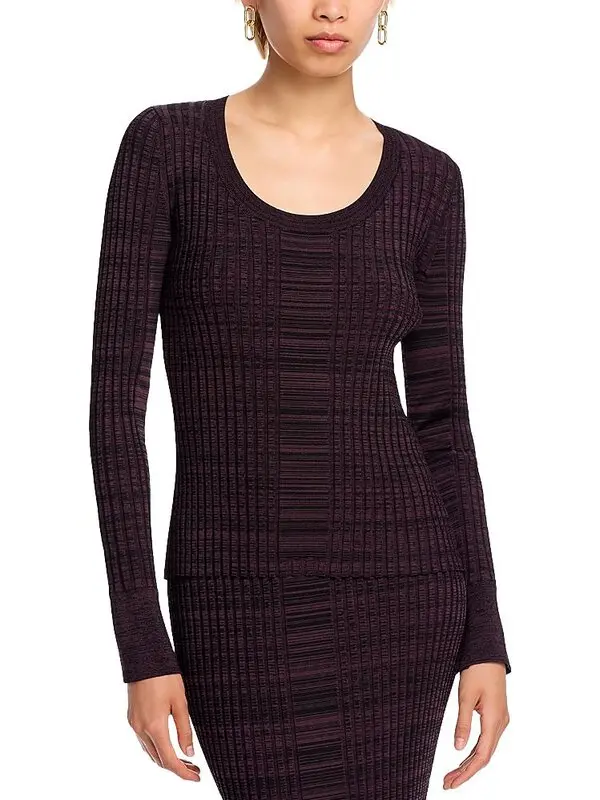 Hugo Boss Firama Ribbed Top - Nightfall Burgundy