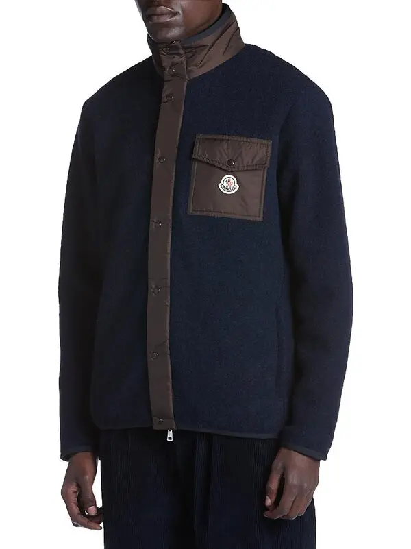 Moncler Teddy Fleece Zip-up Cardigan - Blue