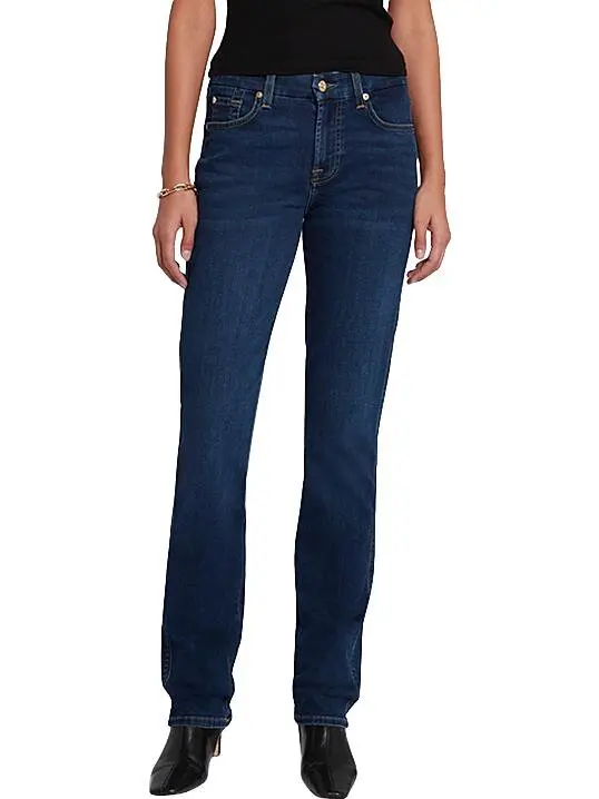 7 For All Mankind Kimmie Mid-rise Straight Leg Jeans - Rinsed Indigo