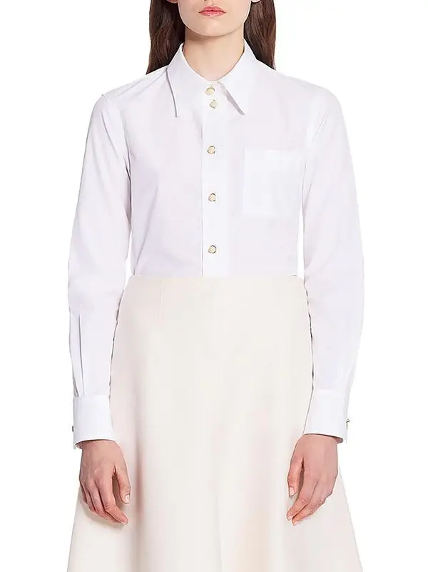 LANVIN Long Sleeve Poplin Shirt - Optical White