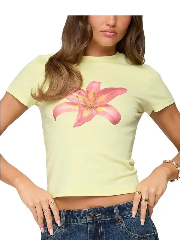 EDIKTED Daylily T-shirt - Yellow