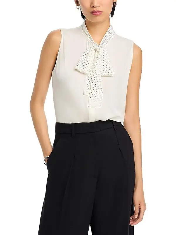 Kobi Halperin Evelyn Tie-neck Blouse - Ivory