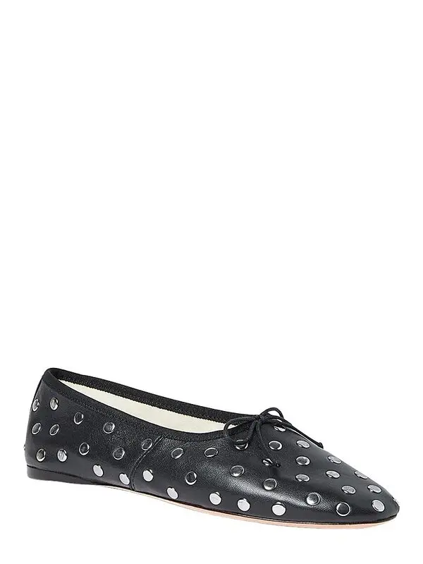 LOEFFLER RANDALL Embellished Ballerina Flats - Black Satin