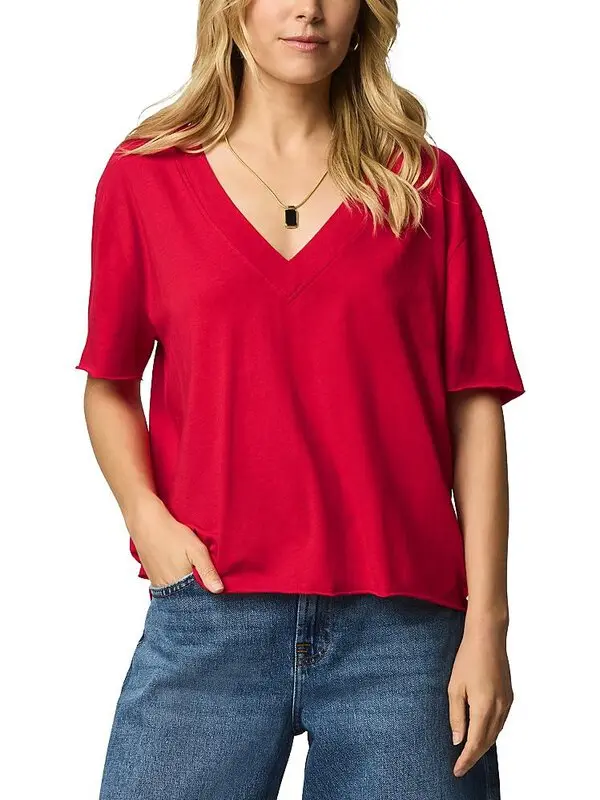 Splendid Kacey V-neck Tee - Rouge