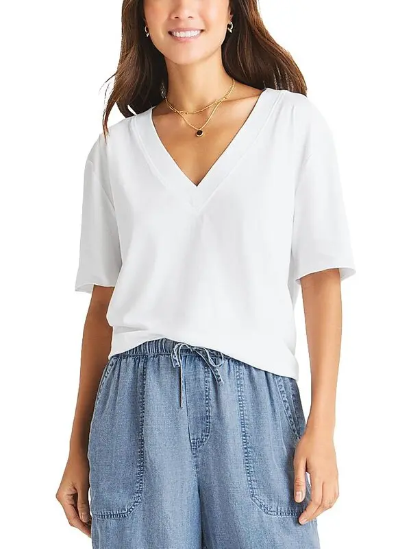 Splendid Kacey V-neck Tee - White