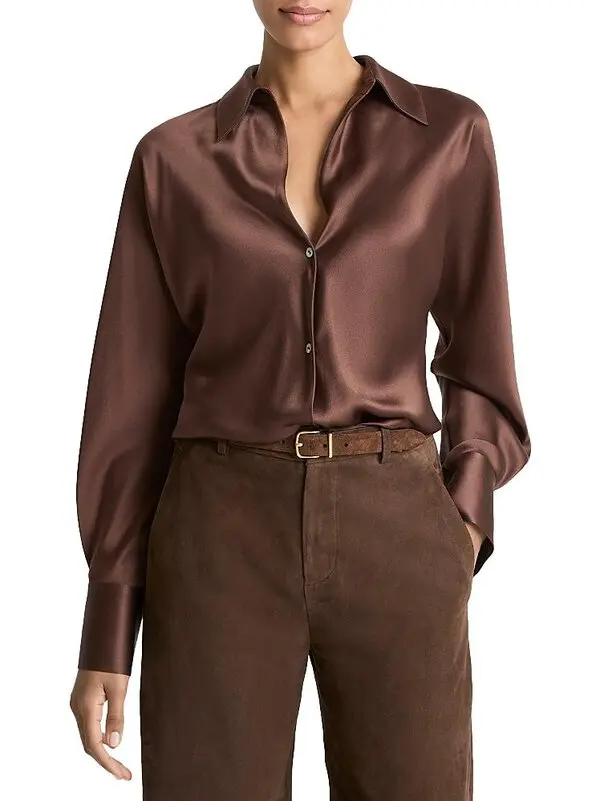 Vince Silk Blouse - Espresso
