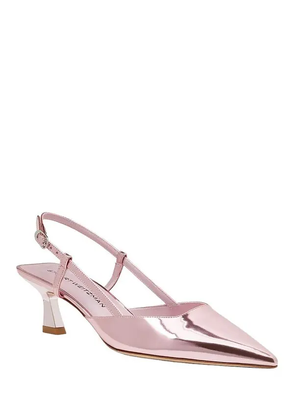 STUART WEITZMAN Vinnie 50 Slingback Kitten Heels - Pink Marshmellow