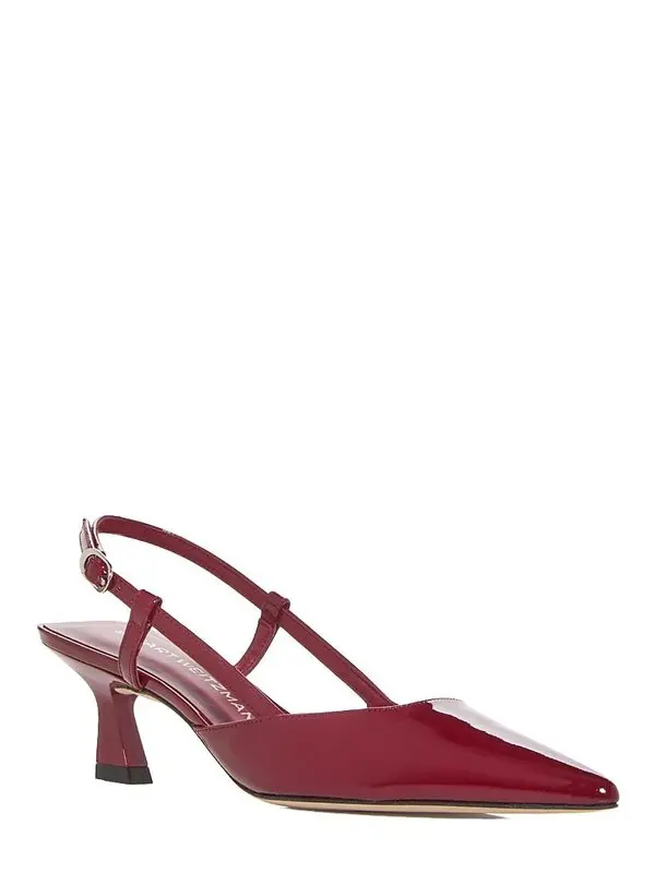 STUART WEITZMAN Vinnie 50 Slingback Kitten Heels - Rioja