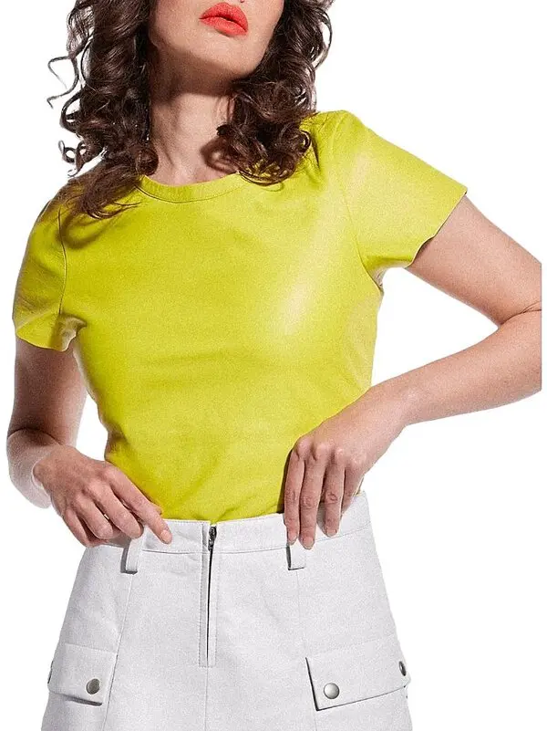 AS By DF Recycled Leather Tee - Sorrento Lime