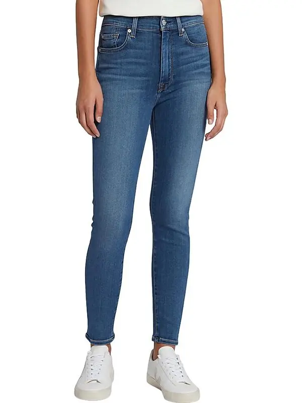 7 For All Mankind Slim Illusion High Rise Ankle Skinny Jeans - Lovestory