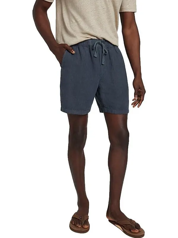 Faherty Brand Essential 6.5" Linen Shorts - Cove Navy