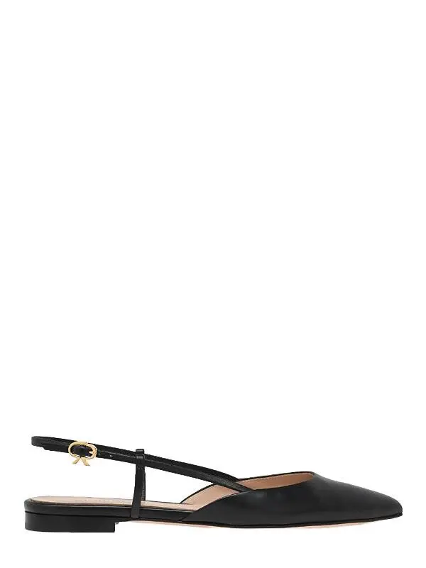 GIANVITO ROSSI Ascent 05 Slingback Ballet Flats - Black Calf Leather