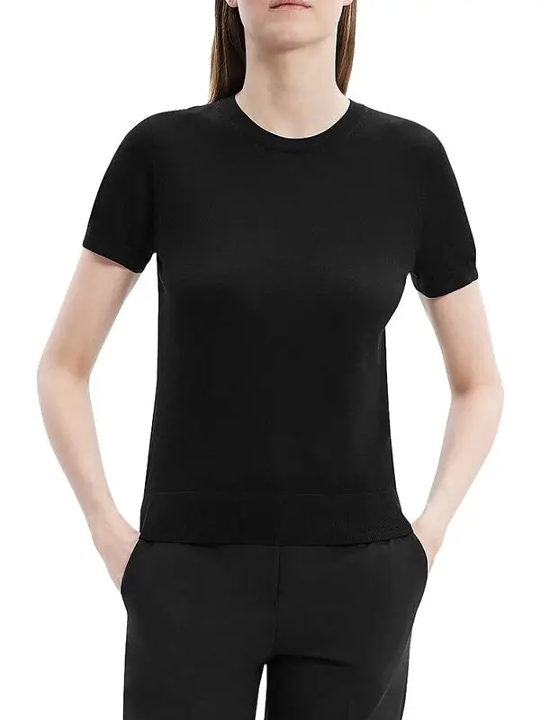 Theory Lightweight Wool Top - Black