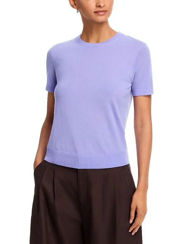 Theory Lightweight Wool Top - Lavender Glow