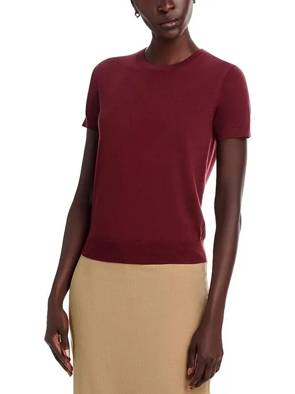 Theory Lightweight Wool Top - Oxblood Red
