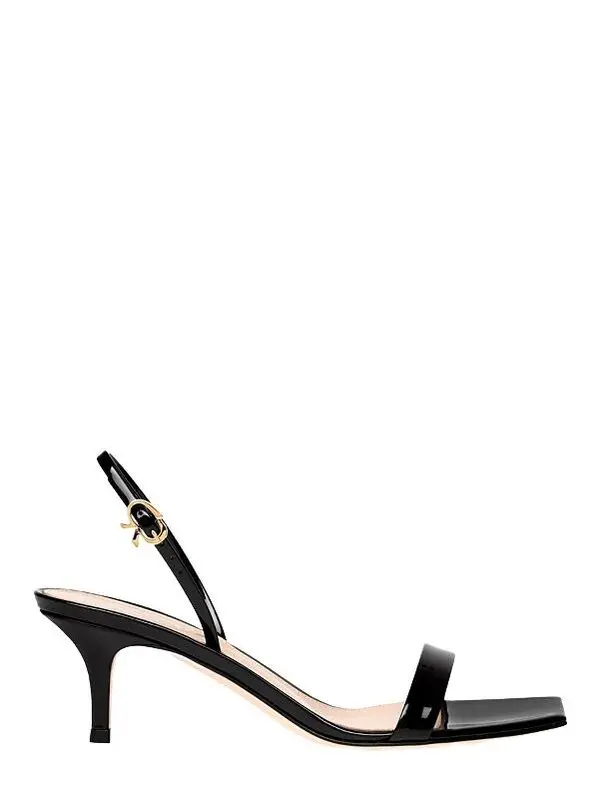 GIANVITO ROSSI Ribbon Kitten Sandals - Black Nappa Leather