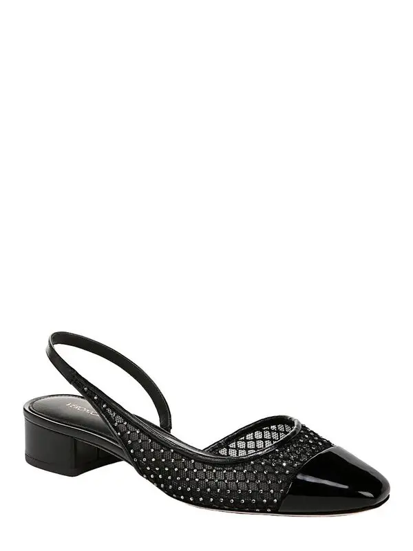 Veronica Beard Cecile Slingback Flats - Black Diamond