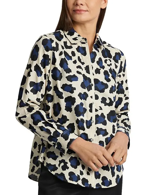 Foxcroft Charlie Sateen Shirt - Pacific Blue