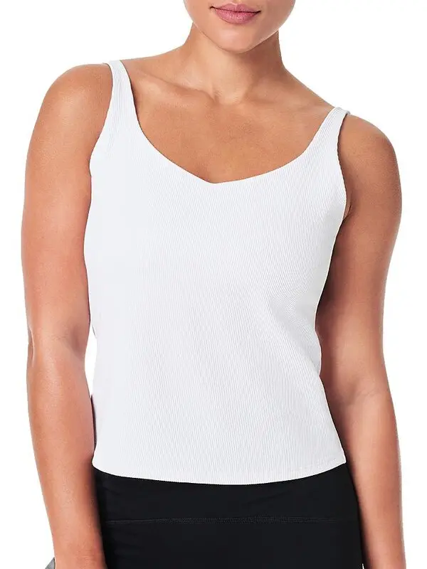 Spanx Contour Rib Shelf Tank - Vivid White