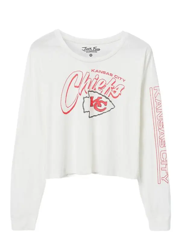 Junk Food Clothing Nfl Kansas City Chiefs Touchdown Cropped Tee - White
