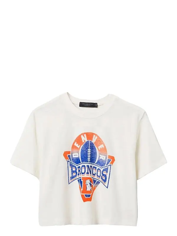 Junk Food Clothing Nfl Denver Broncos Mock Neck Crop Tee - White