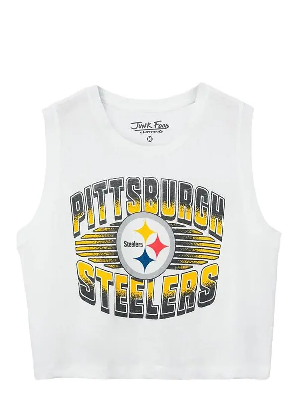 Junk Food Clothing Nfl Pittsburgh Steelers Tank Top - White