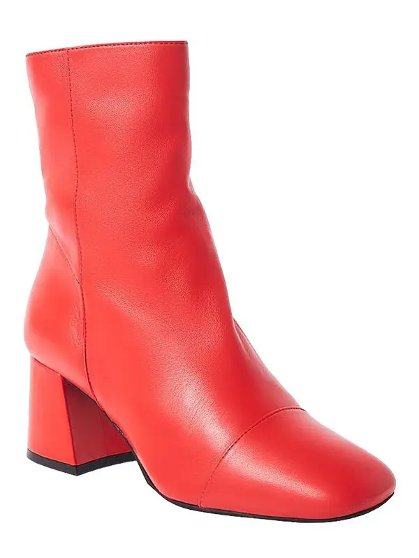 Free People Wisteria Ankle Boots - Red Leather