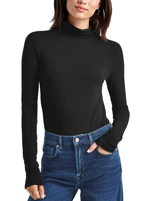 Splendid Turtleneck Tee - Black