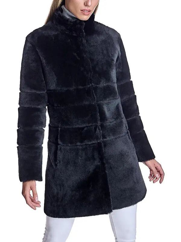 MAXIMILIAN Reversible Shearling Shortcoat - Black