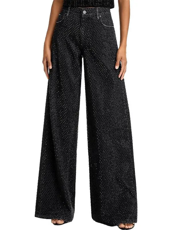 Alice + Olivia Trish Baggy Jeans - Maya Charcial Black