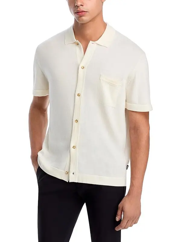 BOSS Duno Short Sleeve Button Front Shirt - Open White