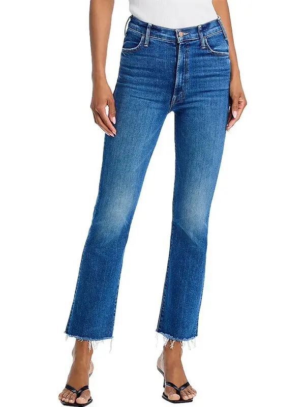 MOTHER The Hustler Fray High Rise Ankle Jeans - Grasping At Straws