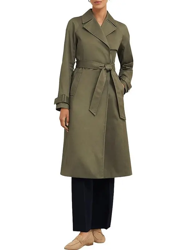 HOBBS LONDON Rhian Trench Coat - Olive Green