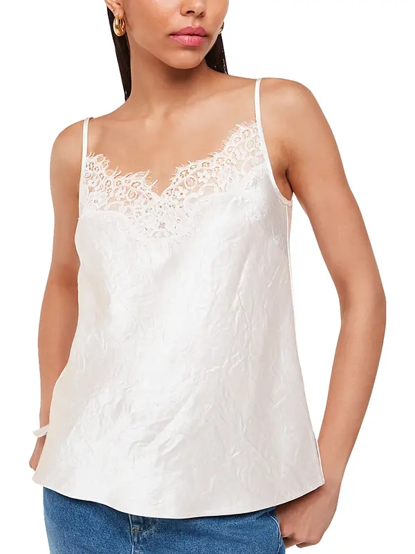 Whistles Lace Trim Camisole Top - Neutral