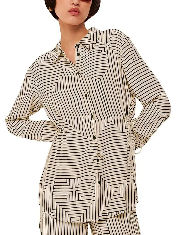 Whistles Angled Stripes Shirt - Ivory/multi
