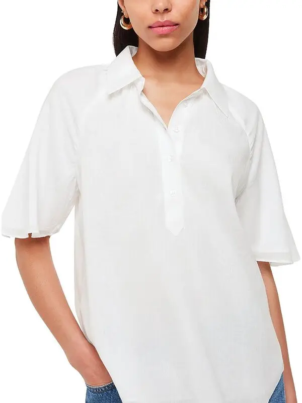 Whistles Mia Short Sleeve Shirt - White