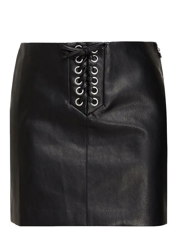 ROTATE BY BIRGER CHRISTENSEN Mini Skirt With Lace-up Detail - Black
