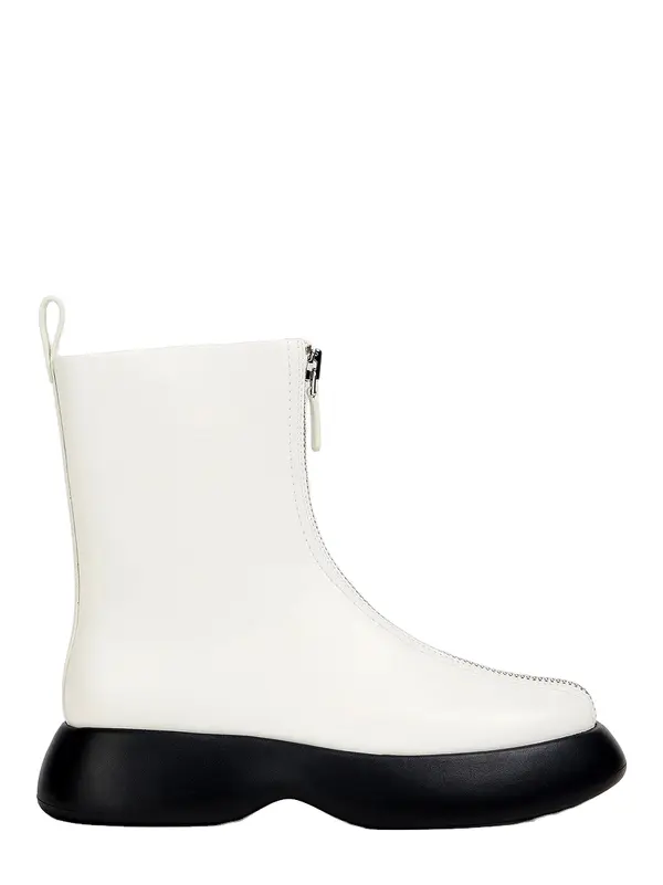 3.1 Phillip Lim Leather Platform Ankle Boots - Off-white